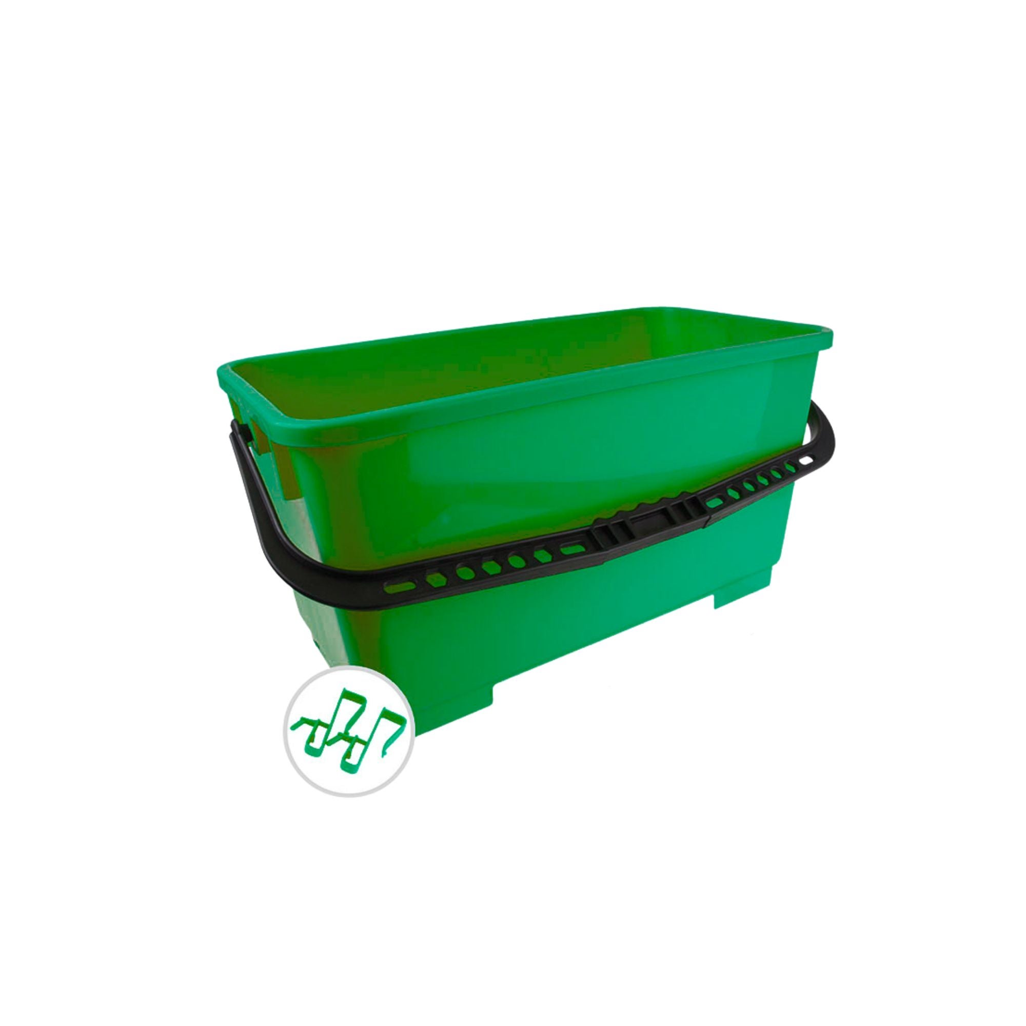 Bucket 22 Litre Windows Flat Sabco Green /Red | Grubless Cleaning Supplies